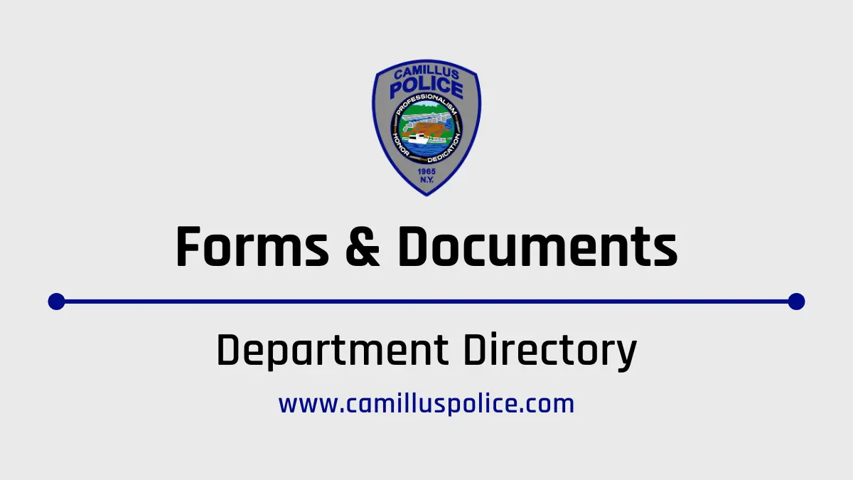 Forms & Documents - Camillus Police Department
